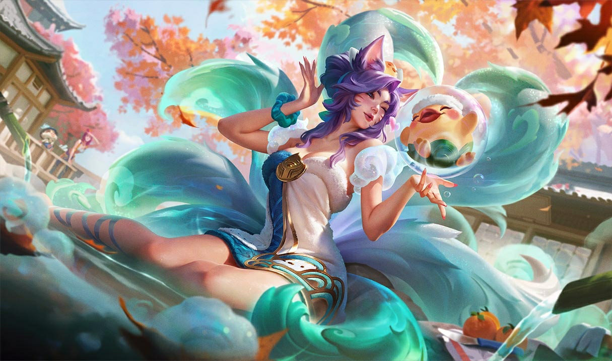 LoL skin 】 Ahri Manantial de la Flor Espiritual / League of Legends Galería de Aspecto / aspecto ...